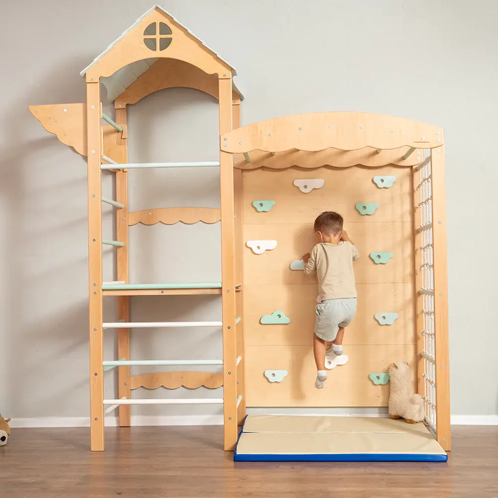 Wooden Indoor Kids Gym - Wood Kraft Kids